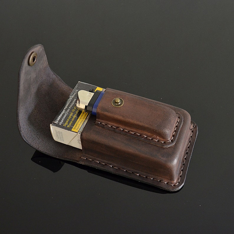 Personalized Handmade Leather Cigarette BIC Lighter Case Cigarette ...