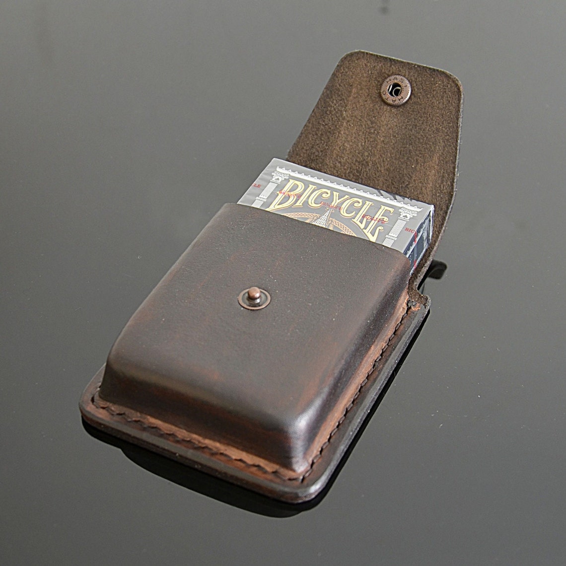 Handmade Leather Playing Card Case: Personalized Poker Card Holder - Etsy