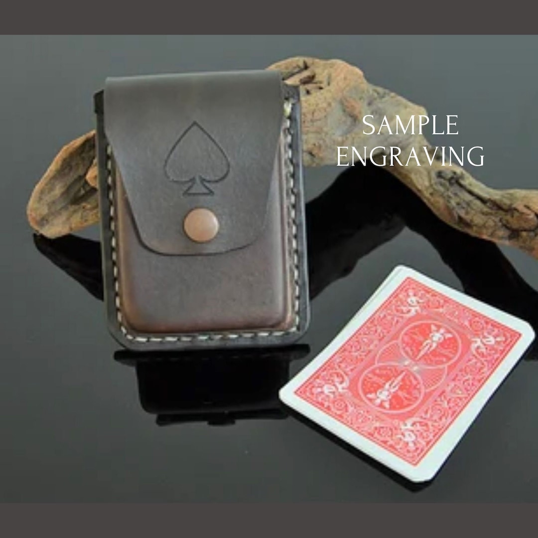 Personalized Leather Playing Card Case: Hand-stitched Deck Box - Etsy