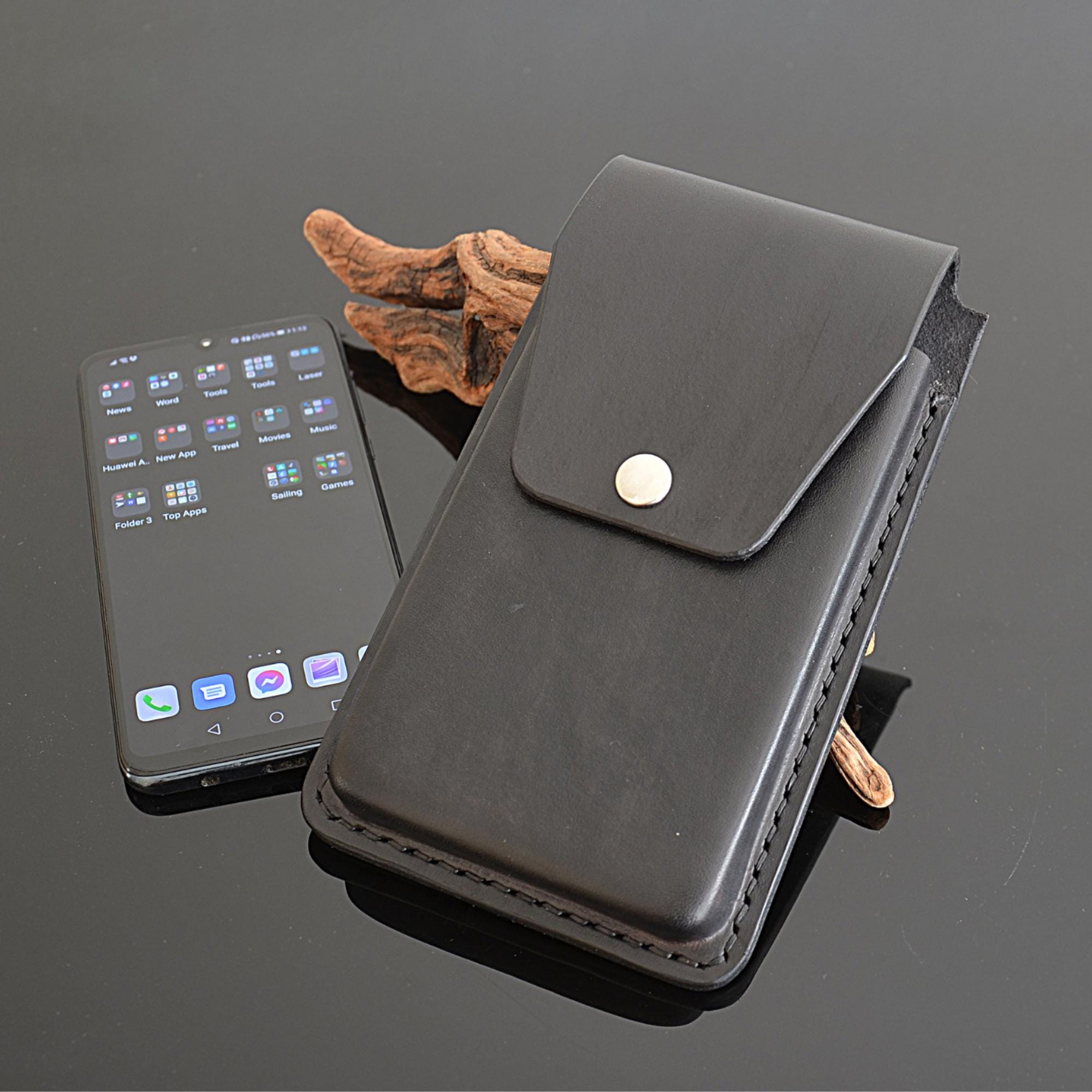 Genuine Leather Custom Made Belt Case for iPhone 13 14 15 16 17 Pro Max ...