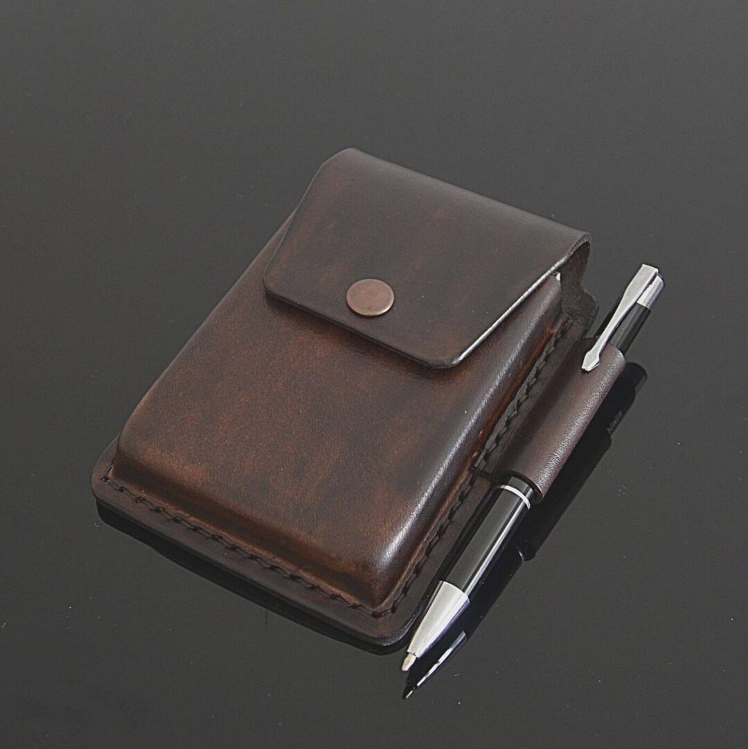Handcrafted Leather Notebook Pouch, Custom Belt Journal Case - Etsy