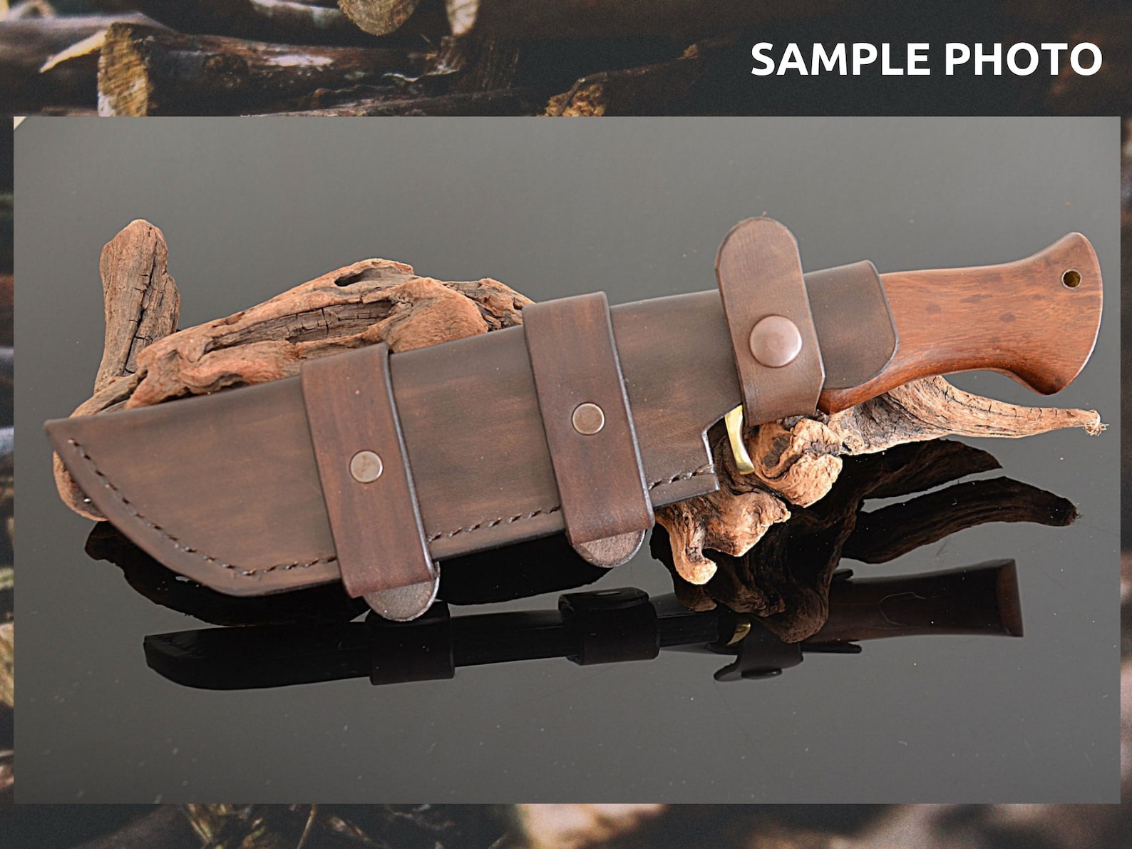 Custom Built Horizontal Leather Fixed Blade Knife Belt Sheath Made to ...