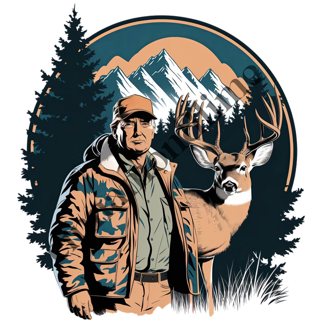 Trump Camo Hunting Shirt Png, Deer Hunting Design, Outdoor Sublimation ...