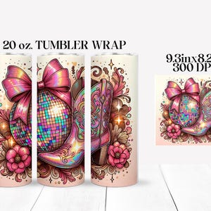 Pink Disco Ball & Cowboy Boots Tumbler Wrap (digital Download) - Etsy
