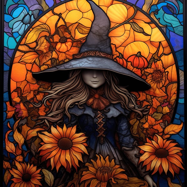 Witch Stained Glass - Etsy