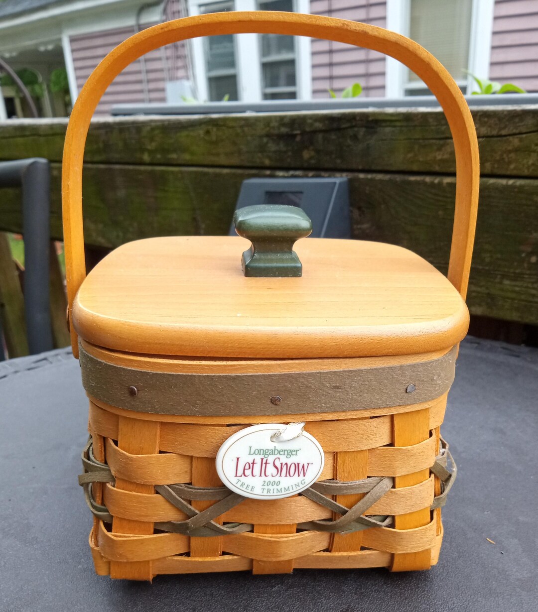 Vintage | 2000 LONGABERGER BASKET | Tree Trimming | Let It Snow | Gift ...