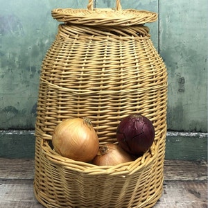 Wicker Willow Onion Hopper Kitchen Storage - Etsy
