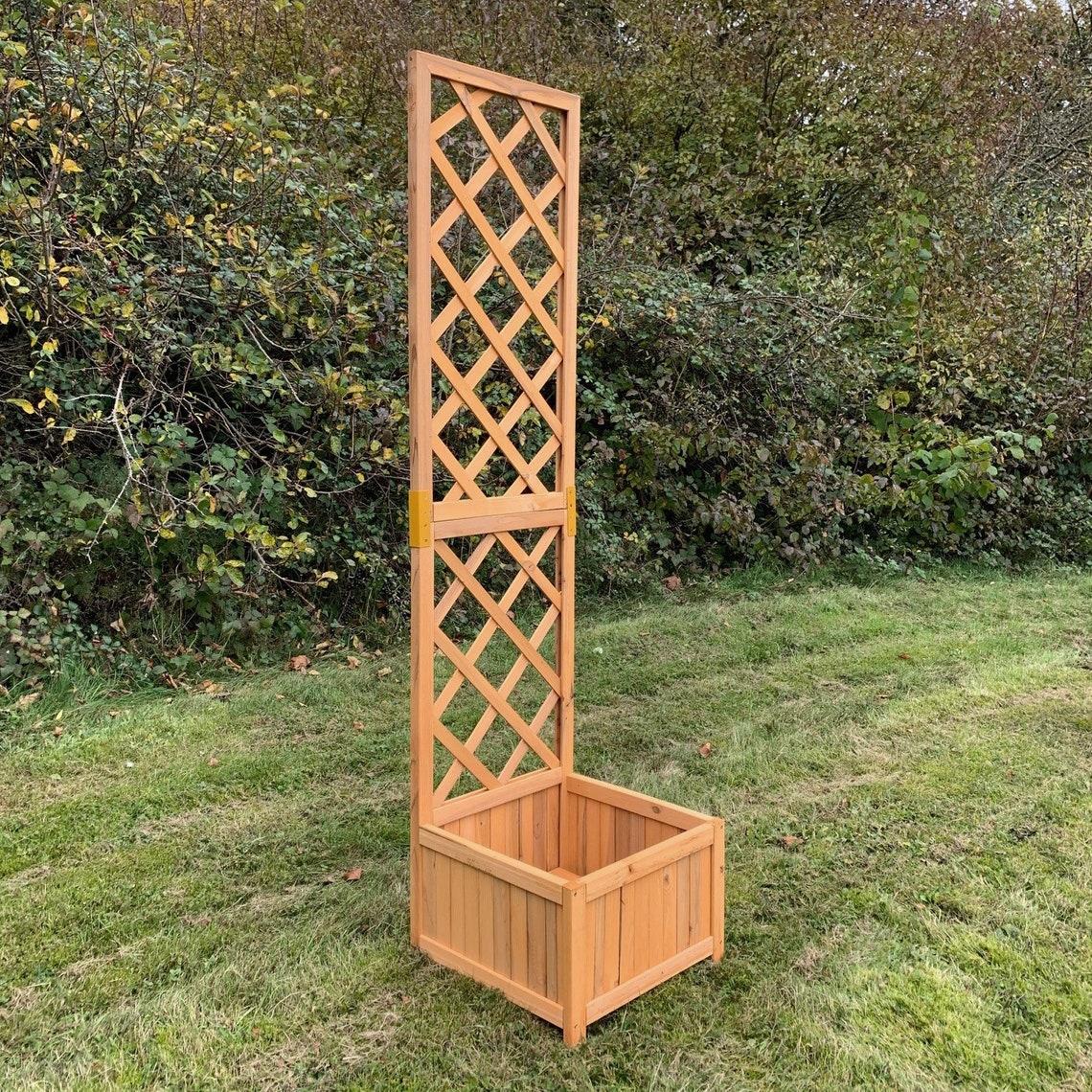 Tall Wooden Garden Planter With Trellis | Etsy UK