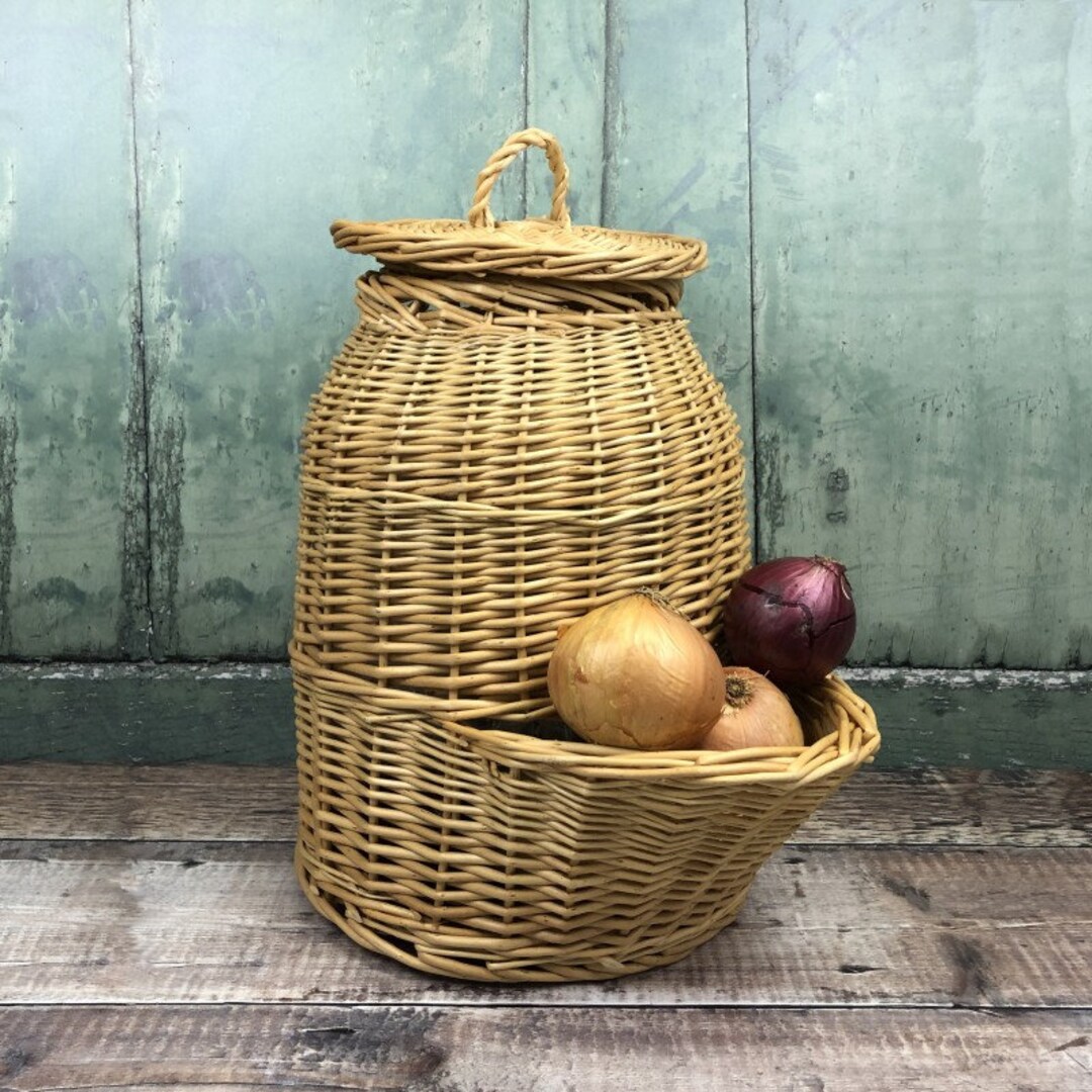 Wicker Willow Onion Hopper Kitchen Storage - Etsy