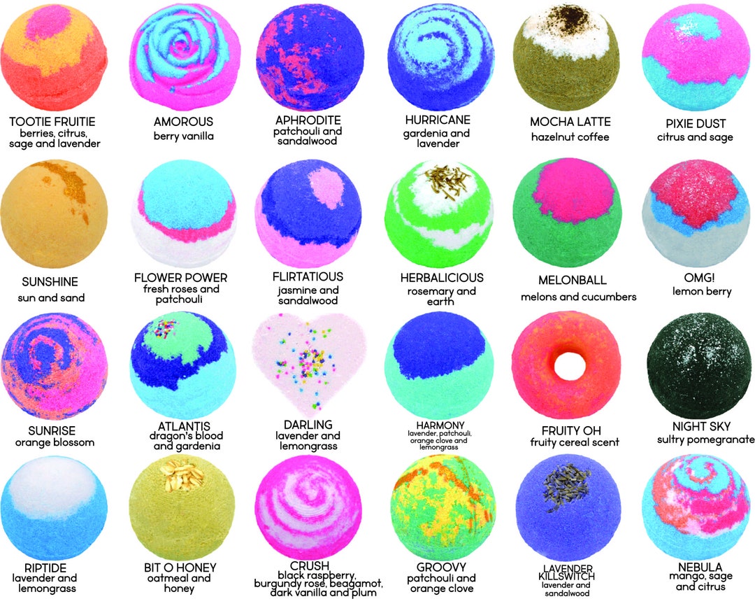 4 Pack BATH BOMBS - Handmade FIZZIES - 4.5 Oz - Giftset - Mix and Match - Assorted Scents - Etsy