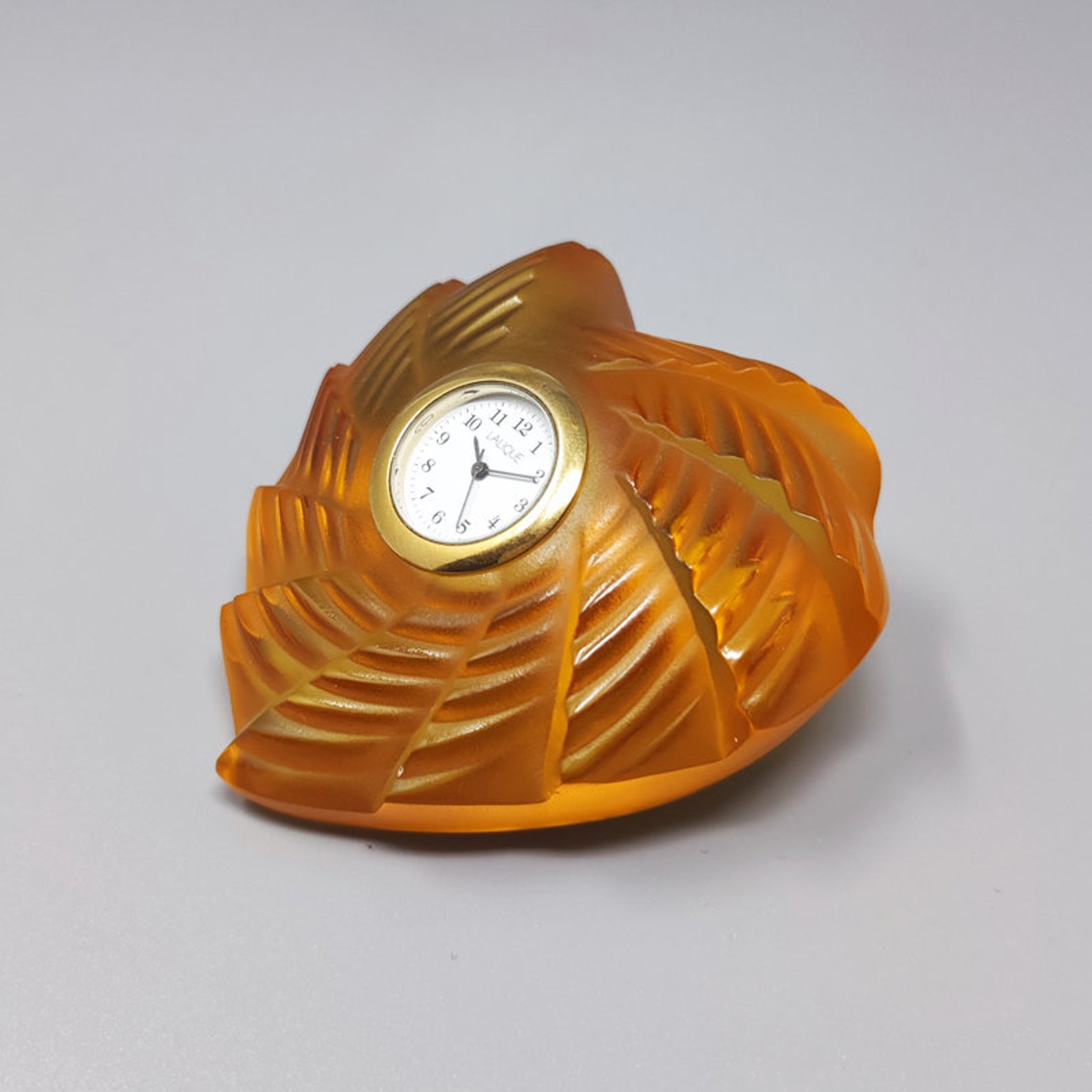 1990s Astonishing Amber Clock by Lalique in Crystal. Made in France - Etsy