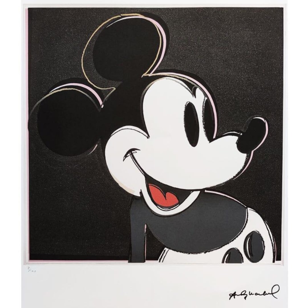 1980s Gorgeous Andy Warhol "mickey Mouse" Limited Edition Lithograph - Etsy