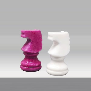 1970s Stunning Pink and White Chess Set in Volterra Alabaster Handmade ...