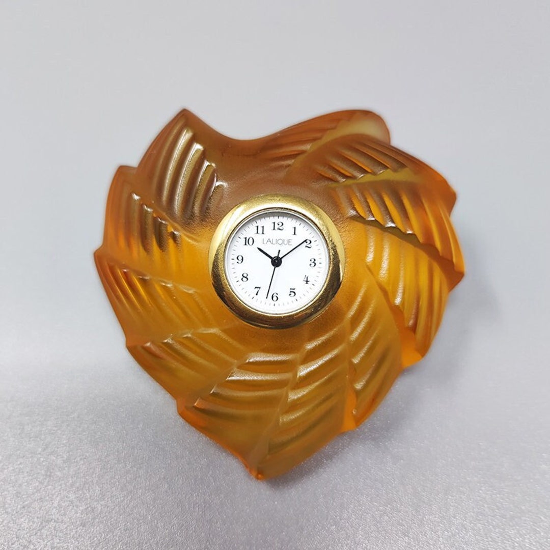 1990s Astonishing Amber Clock by Lalique in Crystal. Made in France - Etsy