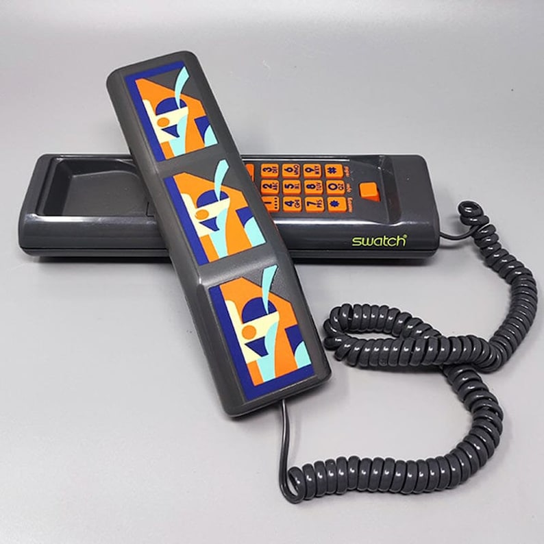 1980s Gorgeous Swatch Twin Phone "deco" With the Original Box. Memphis ...