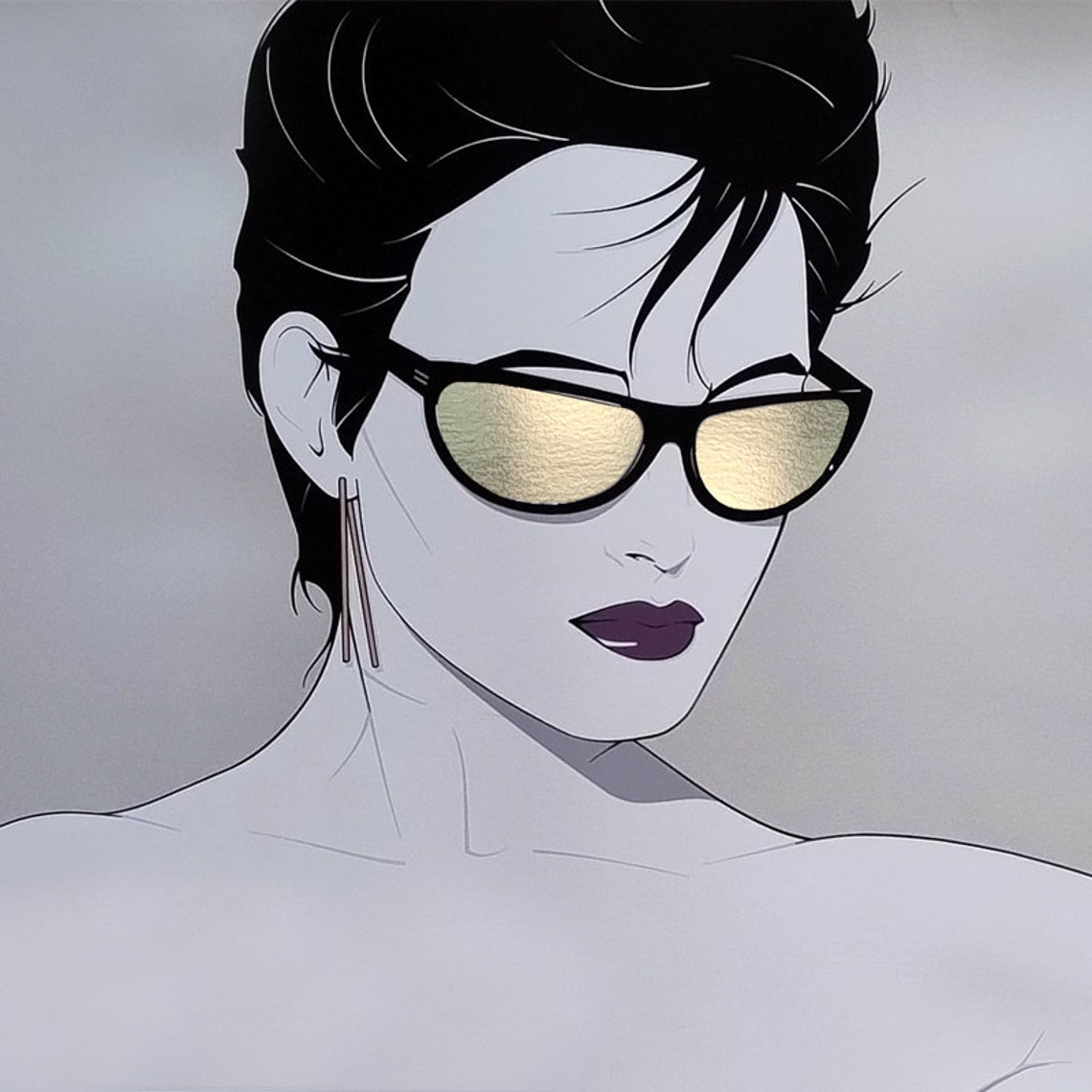 1980s Original Gorgeous Patrick Nagel "silver Foiled Sunglasses" Art ...