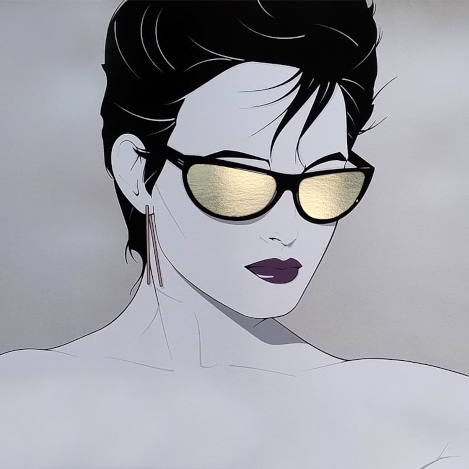 1980s Original Gorgeous Patrick Nagel "silver Foiled Sunglasses" Art ...