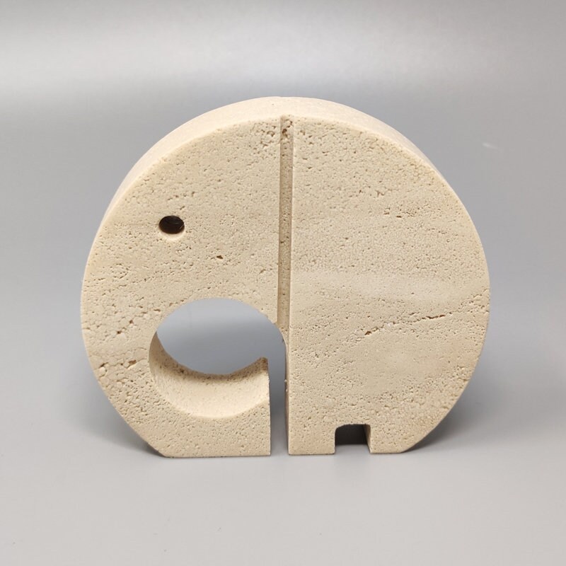 1970s Original Big Travertine Elephant Sculpture by Enzo Mari for F.lli ...