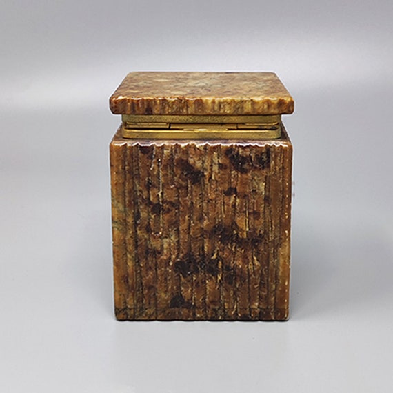 1960s Beautiful Brown Alabaster Box. Handmade. Made i… - Gem