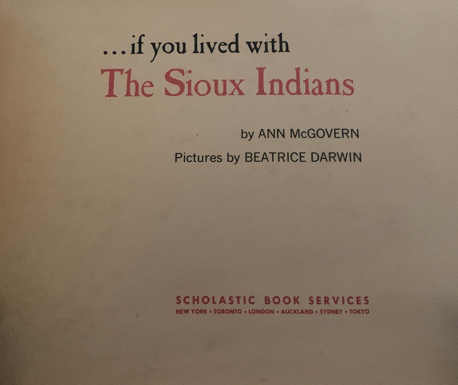 If You Lived With the Sioux Indians Book - Etsy