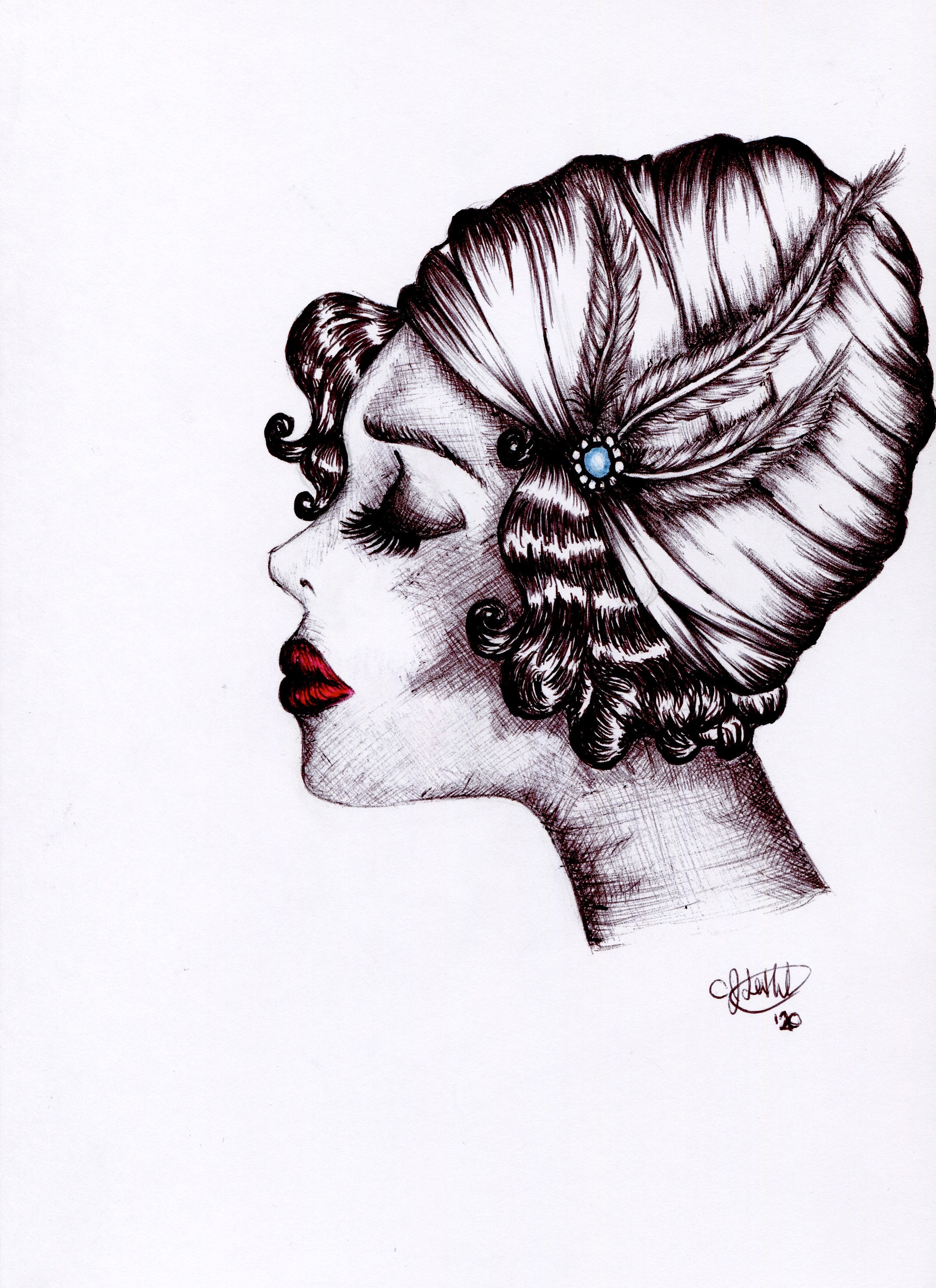 1920s Flapper Drawings