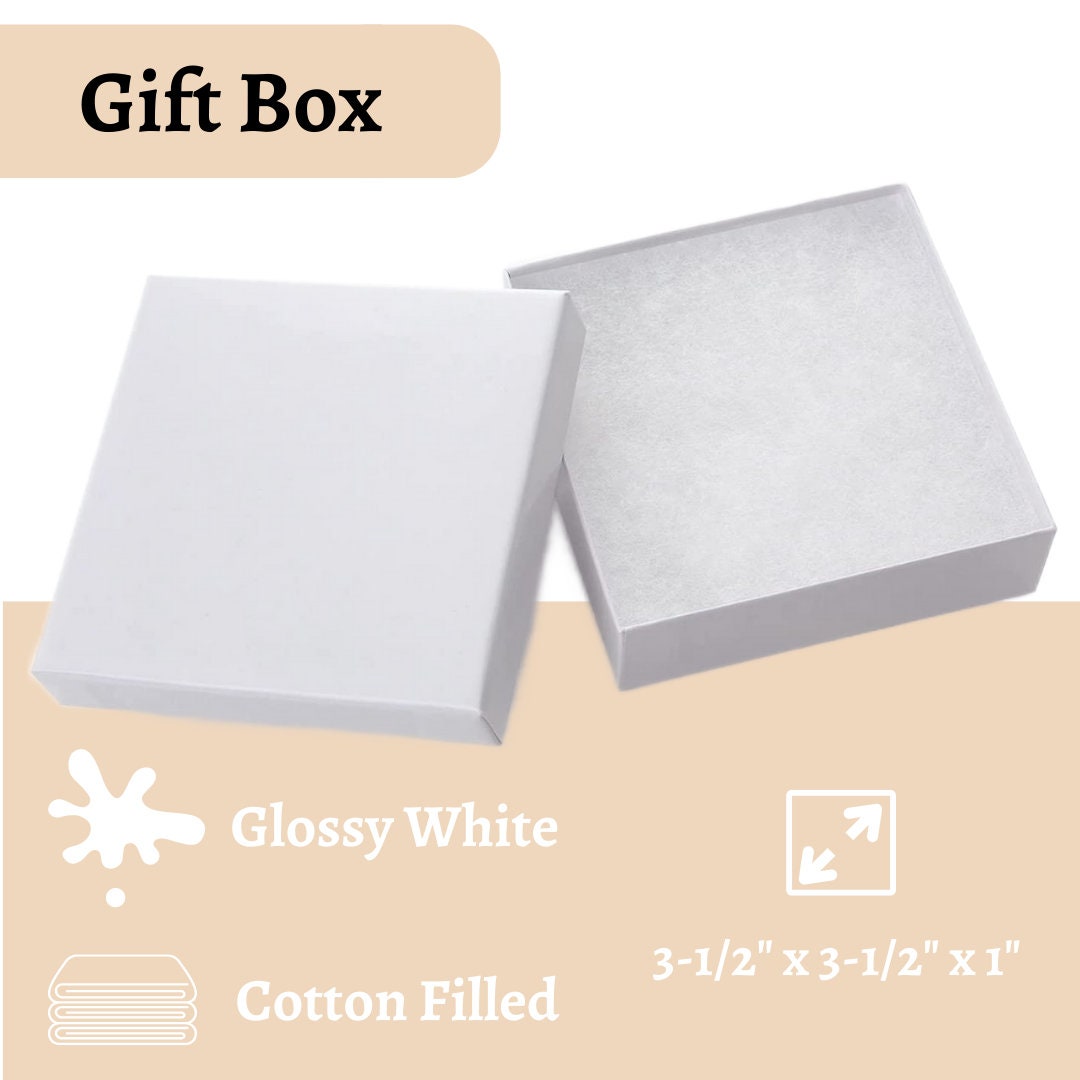 Novel Box Glossy White Cotton Filled Gift Box Jewelry Necklace Bangle ...