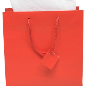 Novel Box™ Red Matte Laminated Euro Tote Paper Gift Bag Bundle 8X4X10 ...