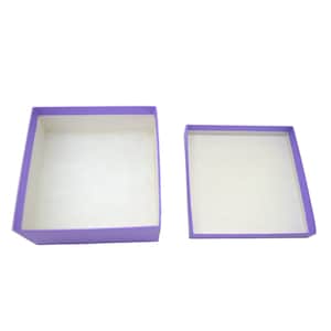 Purple Kraft Cotton Filled Gift Boxes Jewelry Cardboard Deep Boxes, Lot ...