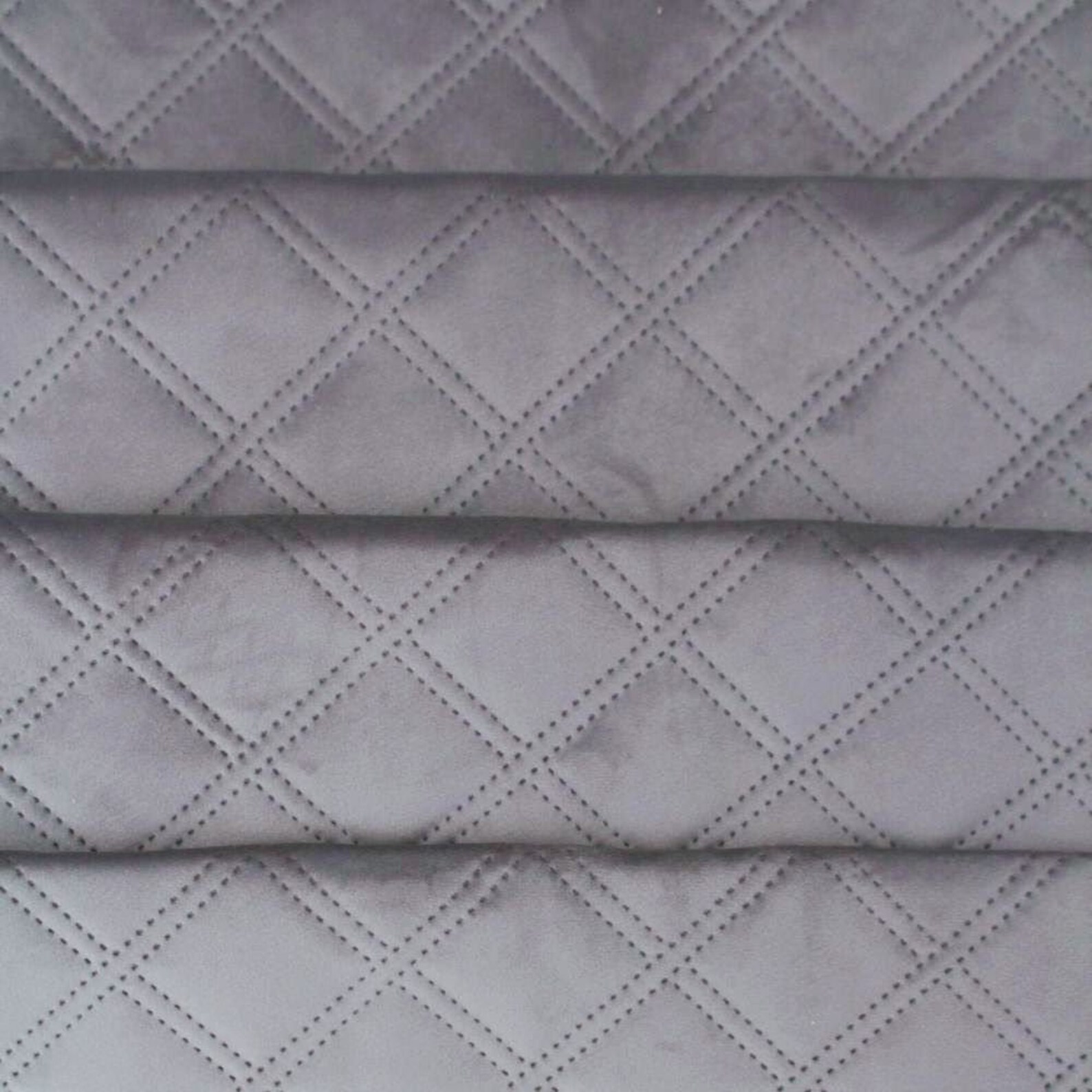 Diamond Quilted Velvet Upholstery Fabric by the Metre – Double Stitch ...