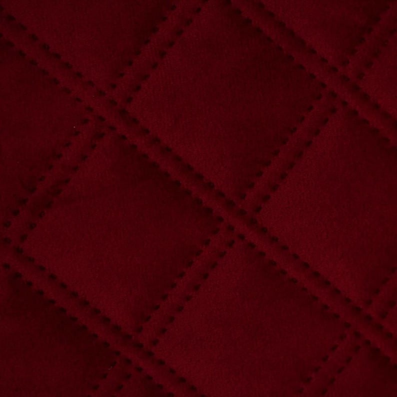 Diamond Quilted Velvet Upholstery Fabric by the Metre – Double Stitch ...
