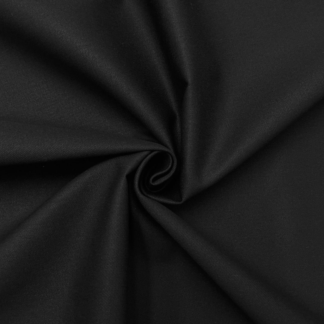 Plain Pure 100% Cotton Drill Twill Fabric by the Metre Black - Etsy