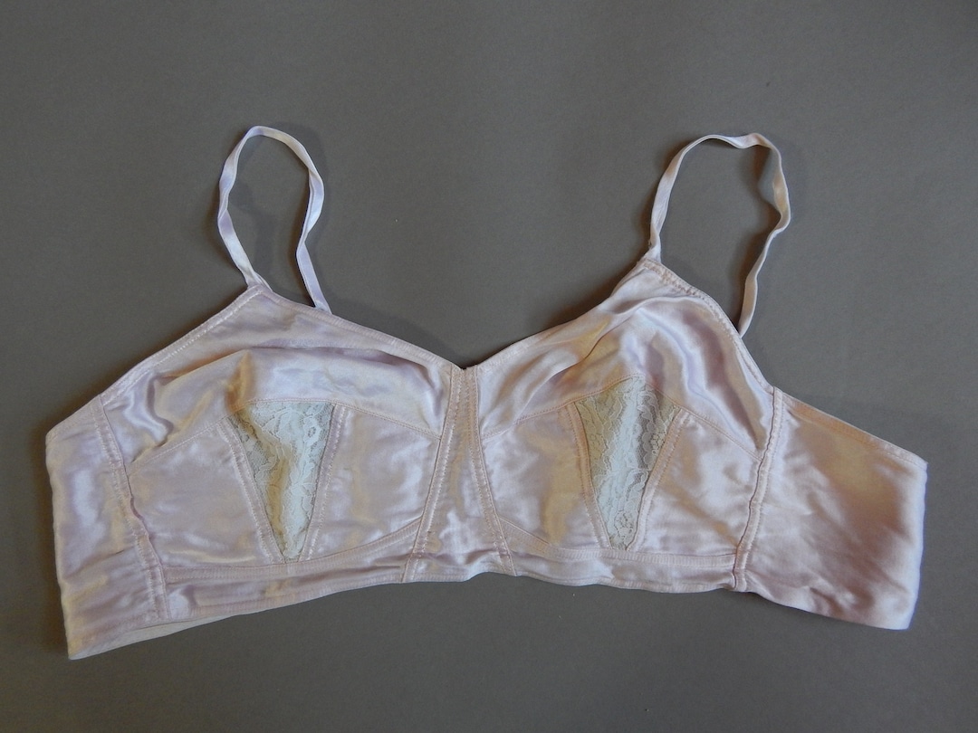 Vintage 1930s Pale Rose Bra Satin Lace EU Size 95 C / US Size 42 B - Etsy