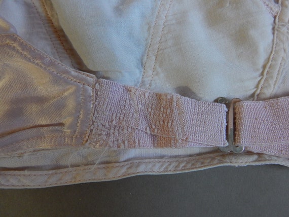 Vintage 1930s pale rose bra satin lace EU size 95 C /… - Gem