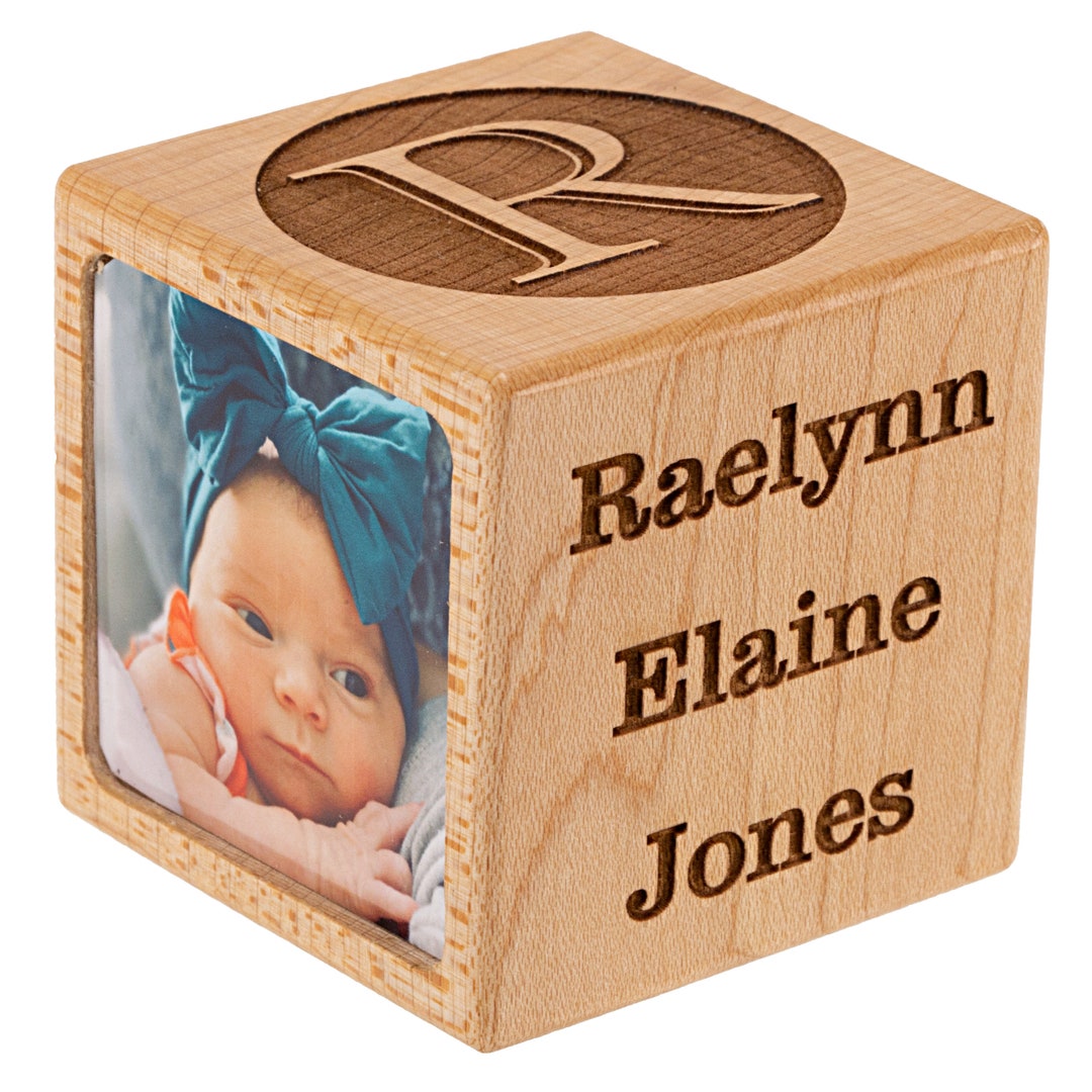 NEW Personalized PHOTO Baby Block Baby Birth Block - Etsy