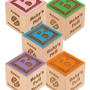 Personalized Baby Block W/ Color New Baby Birth Block Personalized Baby ...