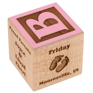Personalized Baby Block W/ Color New Baby Birth Block Personalized Baby ...