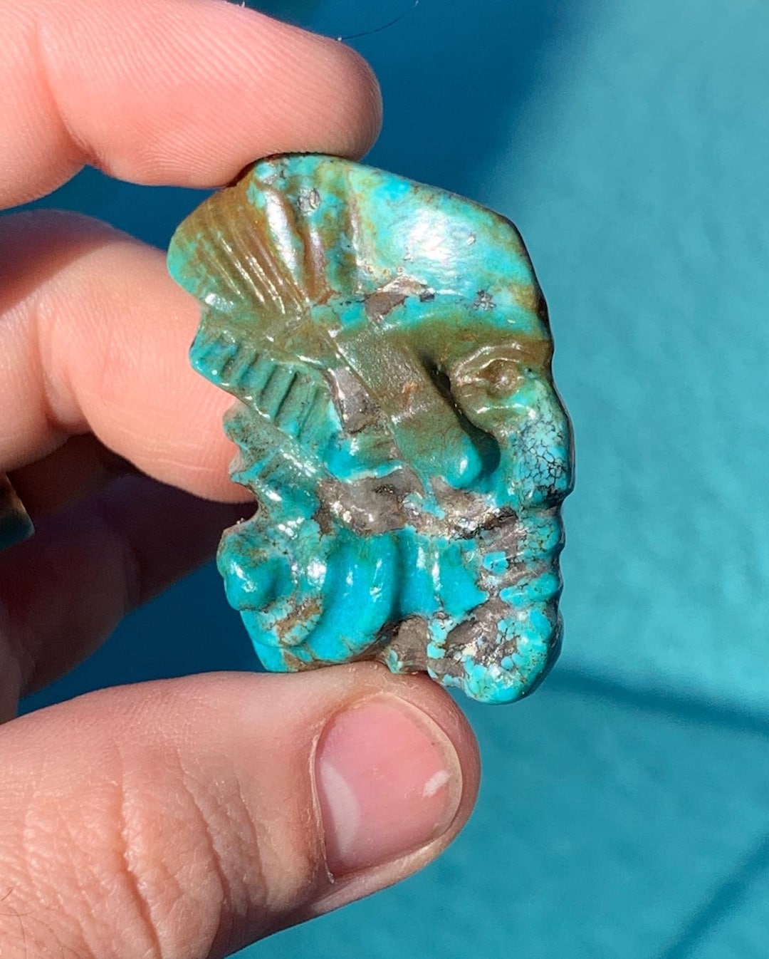 1of1 Hand-carved Natural Turquoise Face - Etsy