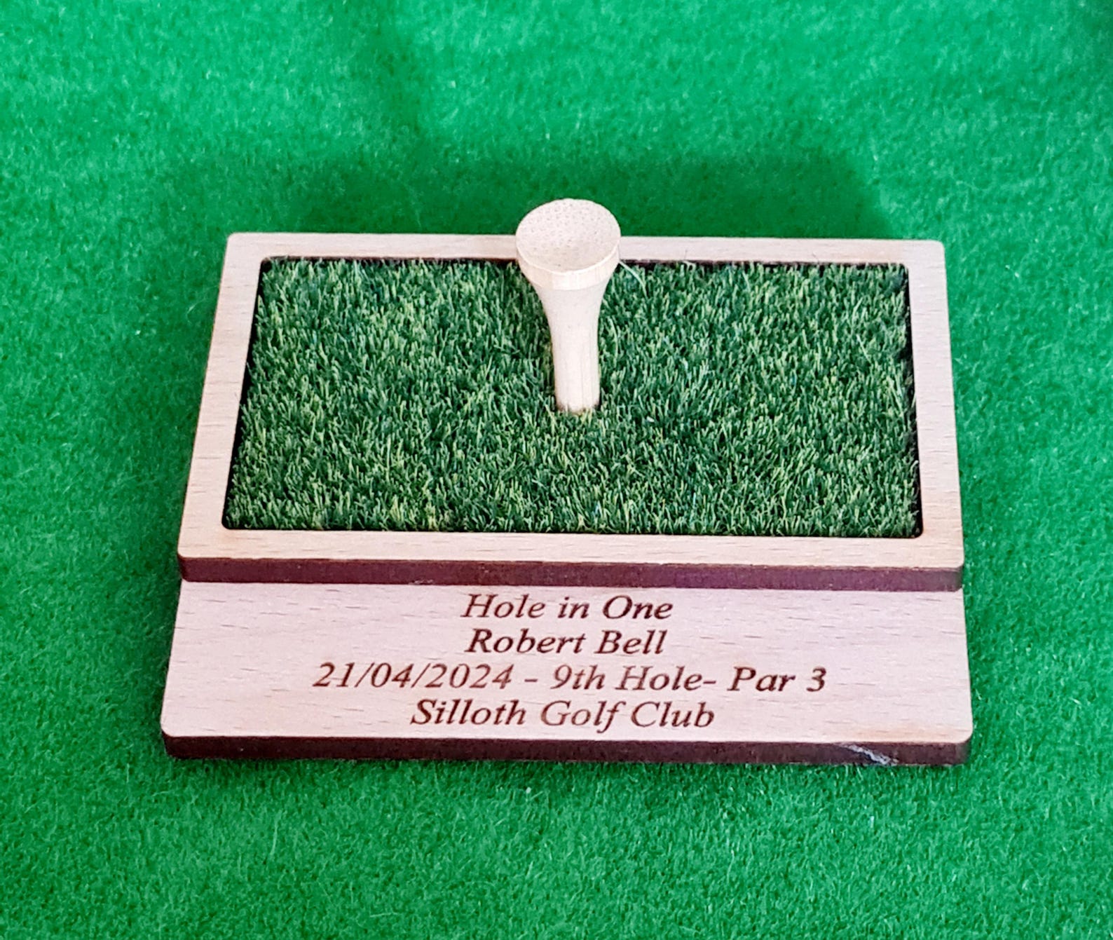 Golf Ball Display Stand Personalised Base Hole in One Club Champion ...