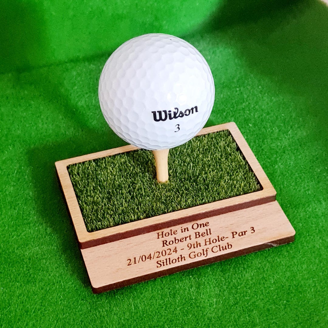 Golf Ball Display Stand Personalised Base Hole in One Club Champion ...