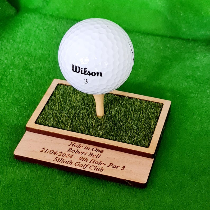 Golf Ball Display Stand Personalised Base Hole in One Club Champion ...