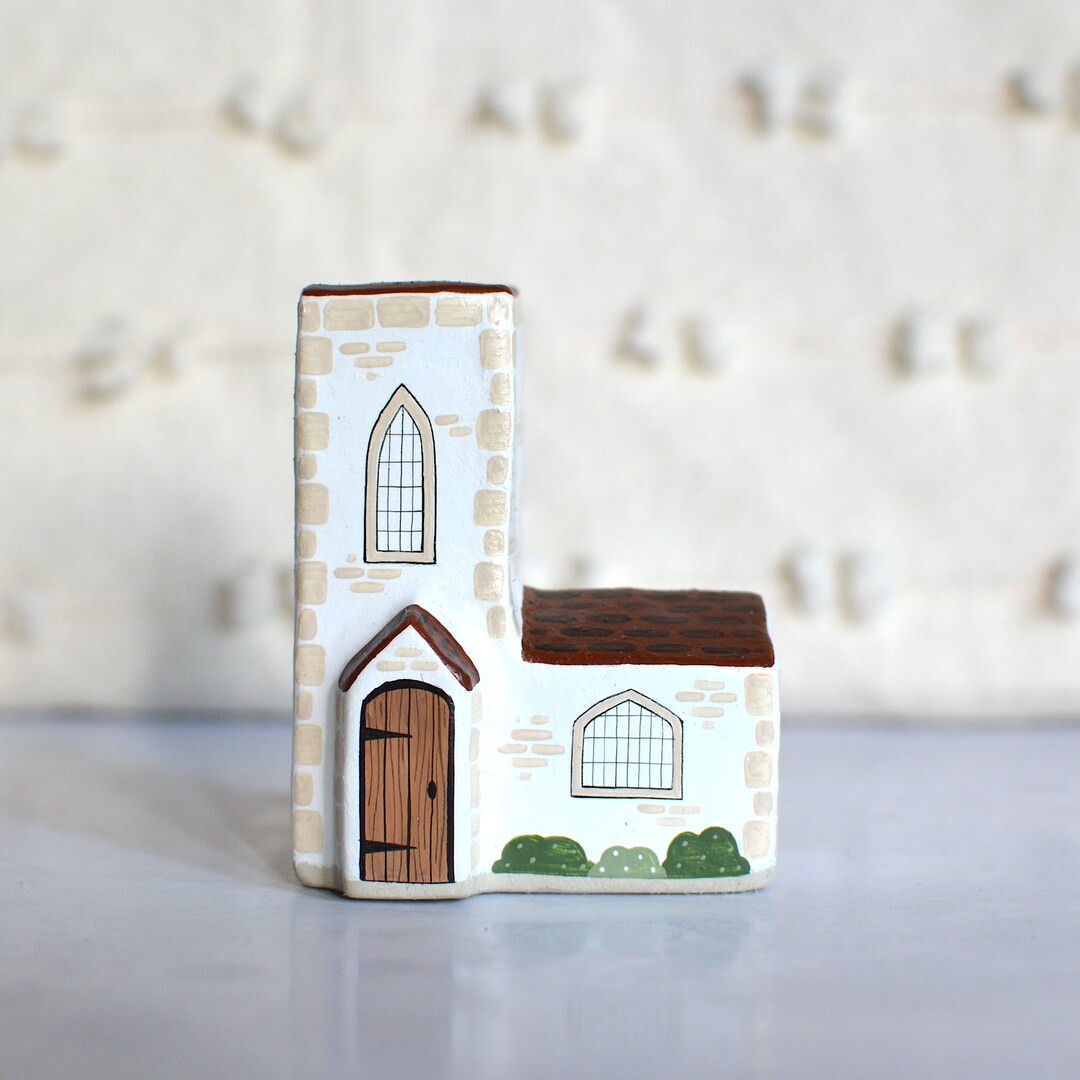 Little Clay Church Miniature Church Sculpture - Etsy