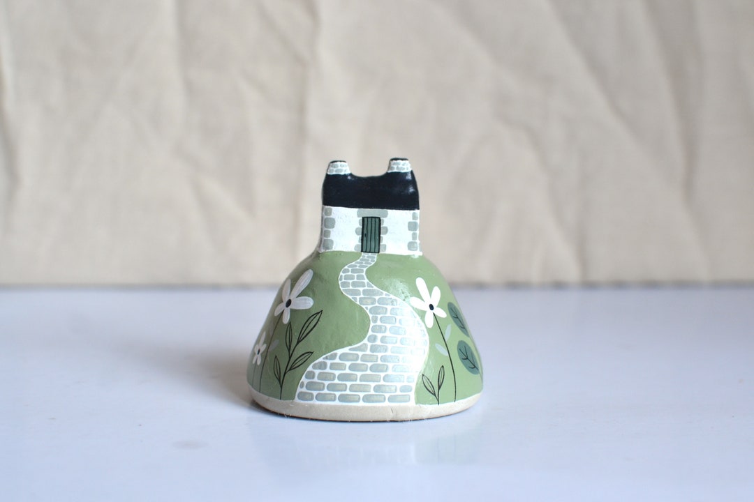 Clay Cottage on a Hill With White Flowers - Etsy