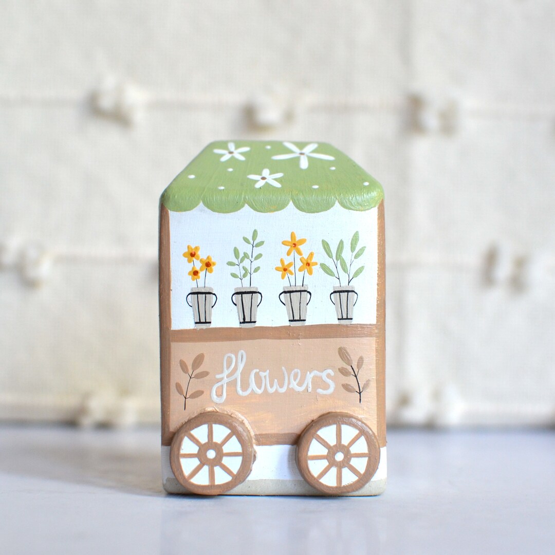 Miniature Ceramic Flower Cart - Etsy