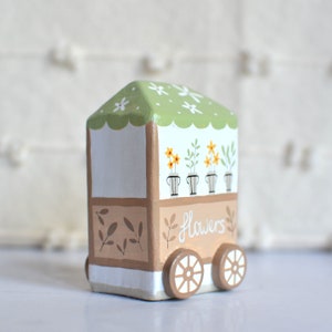 Miniature Ceramic Flower Cart - Etsy