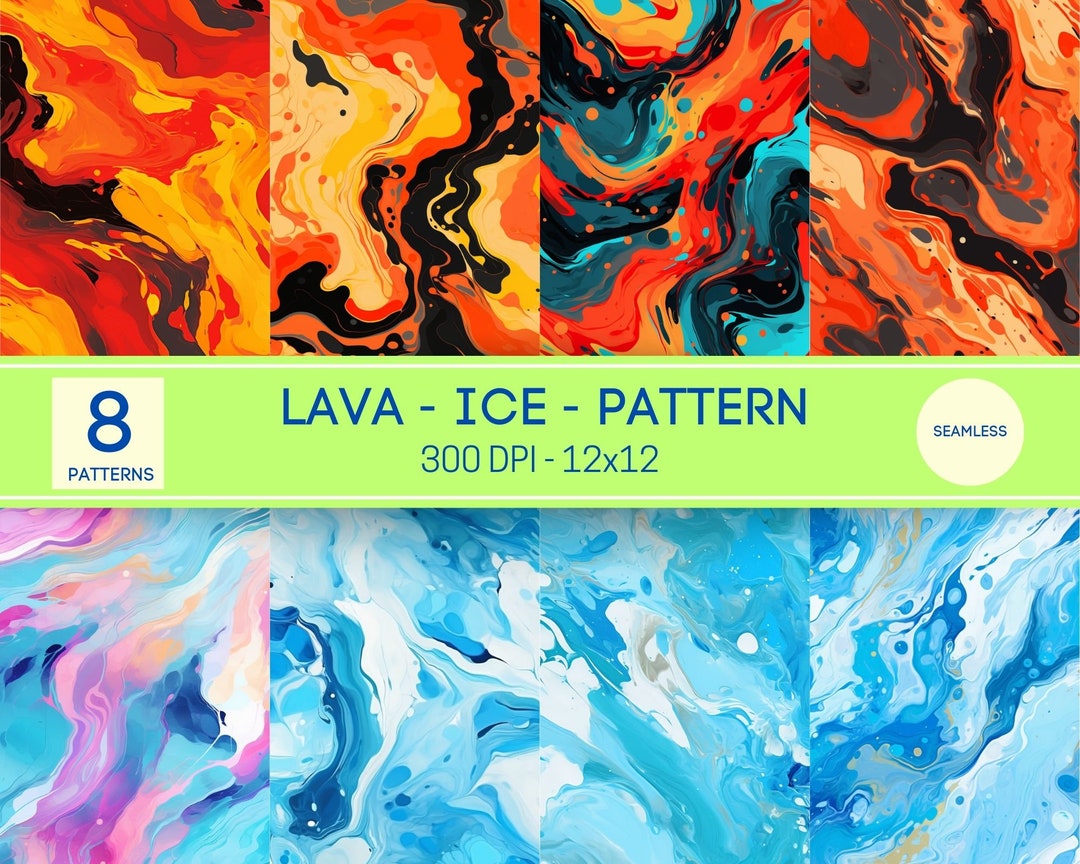 Abstract Digital Paper,lava and Ice,8 PNG Design,commercial Use ...
