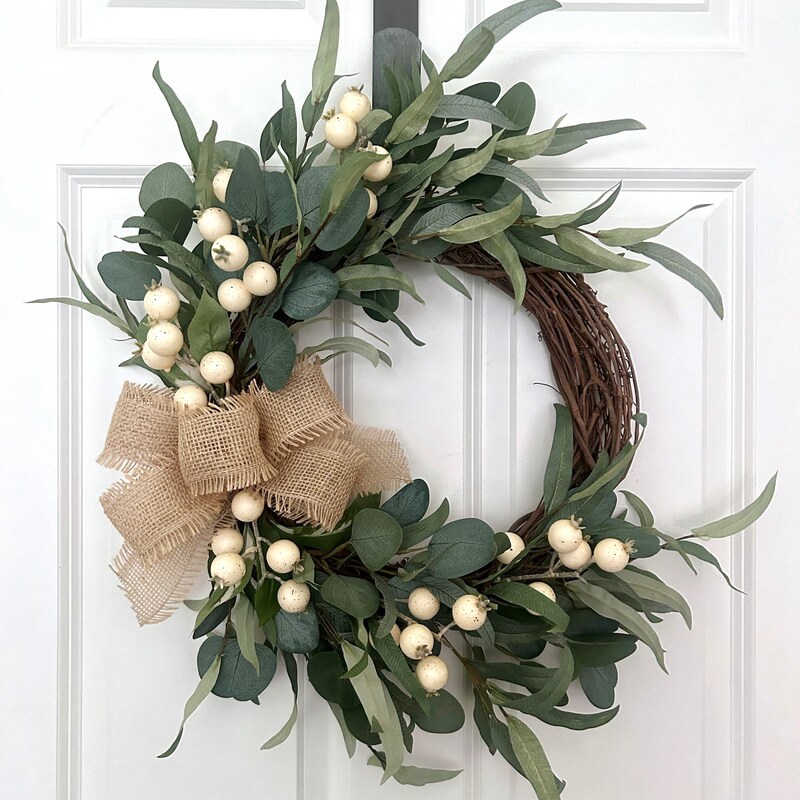 White Berry Wreath - Etsy
