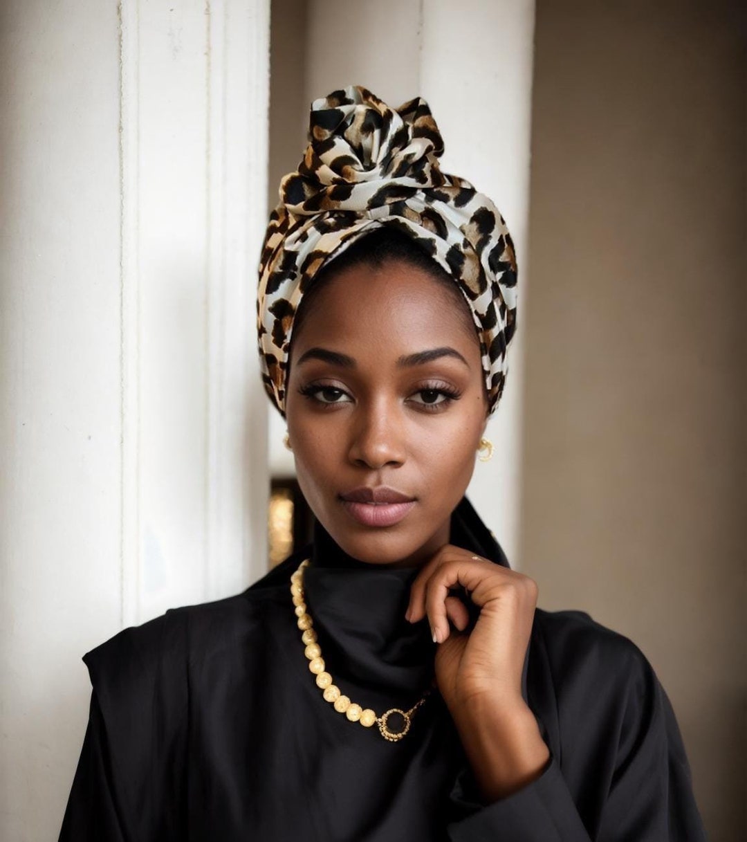 Leopard Print Turban Headwrap , Stylish Animal Print Hair Accessory ...
