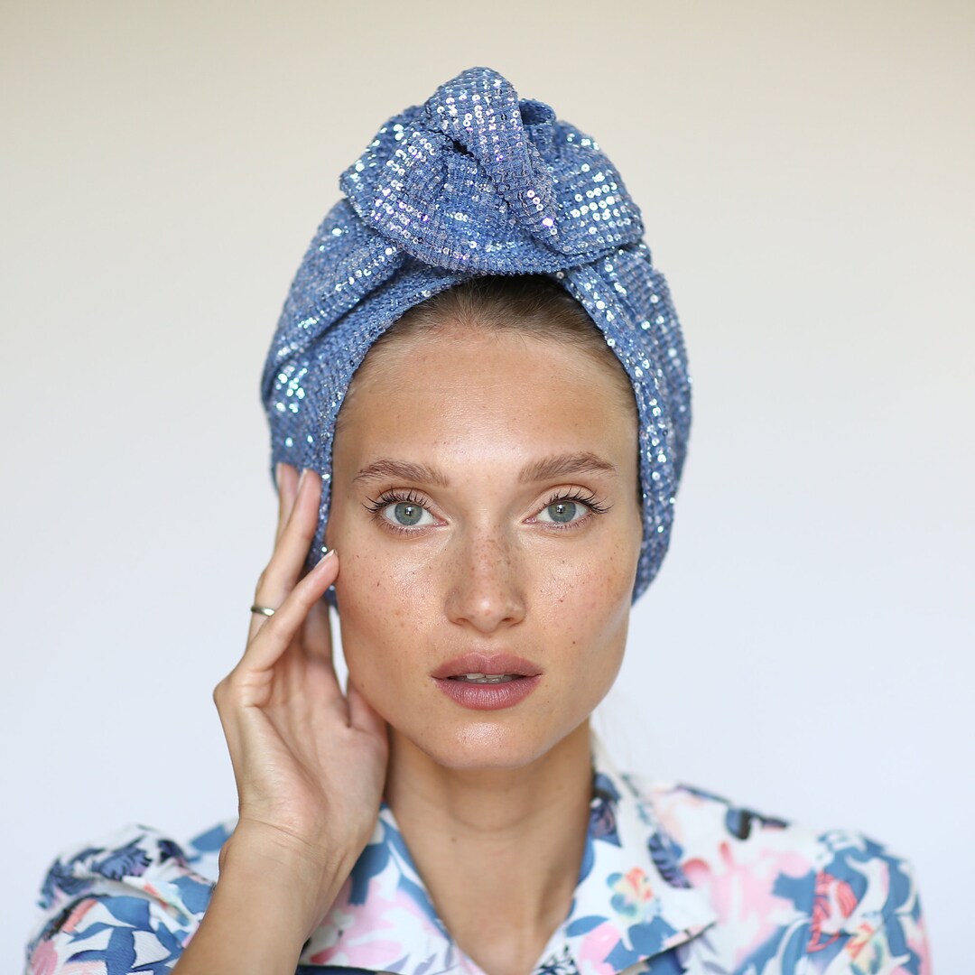 Sequin Fashion Turban, Vintage Turban, Turban Hat, Beaded Turban ...