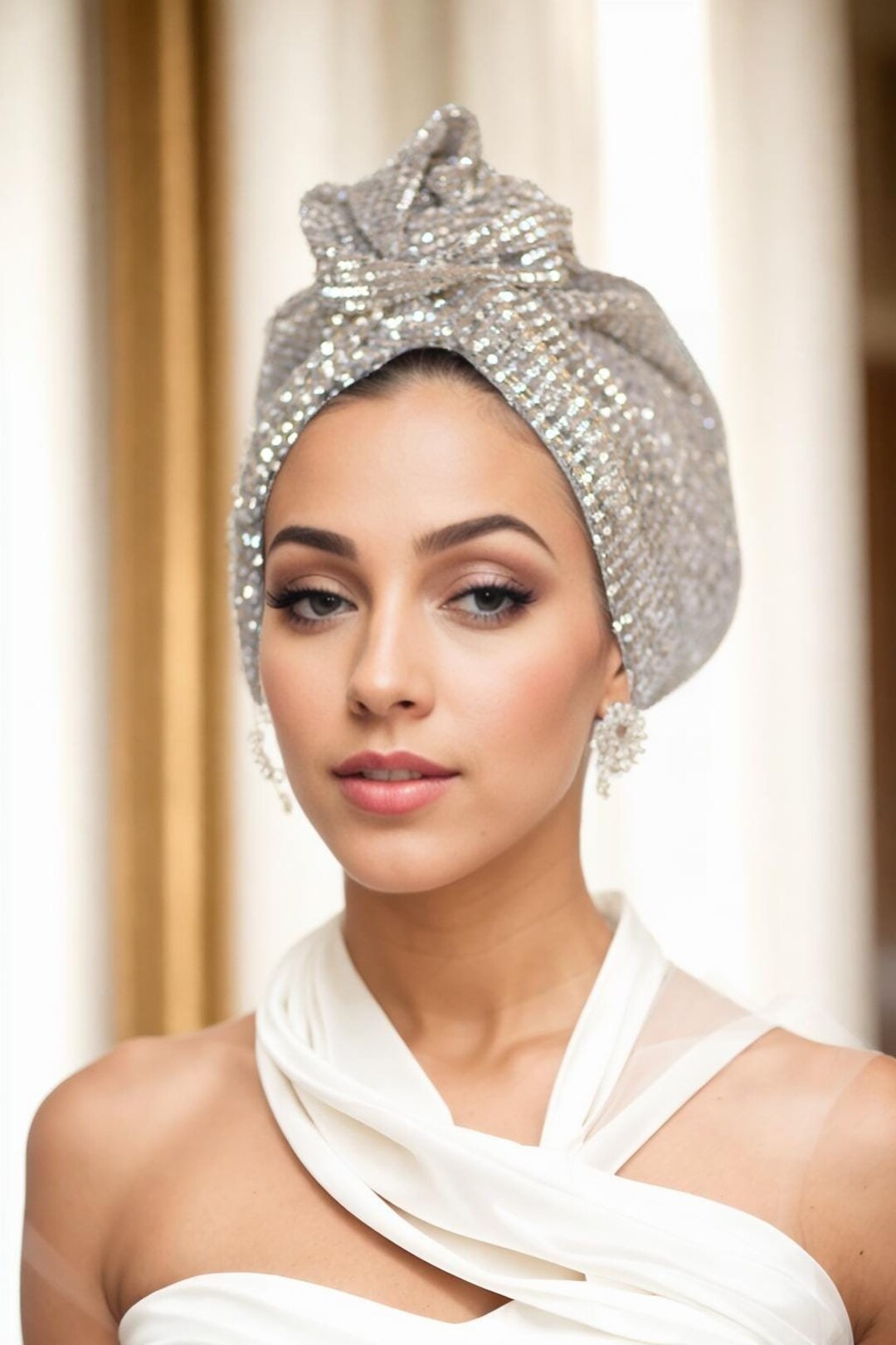 Sequin Fashion Turban, Vintage Turban, Turban Hat, Beaded Turban ...