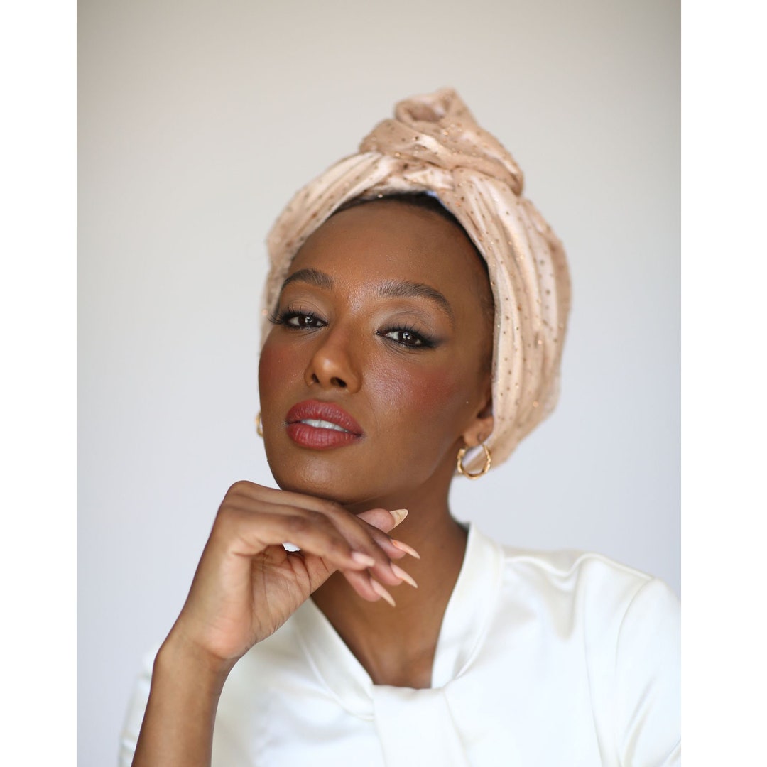 Wedding Fashion Turban, Vintage Turban,tulle Turban Hat, Beaded Turban ...